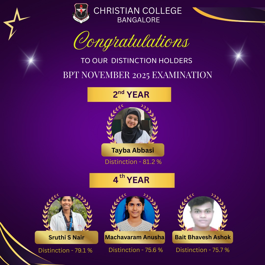 Christian College BPT Distinction Holder Nov 2025